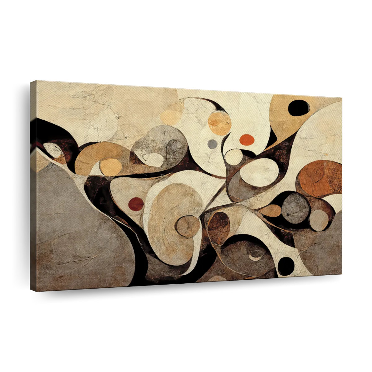 Orren Ellis Abstract Earth Tone Swirls On Canvas Print | Wayfair